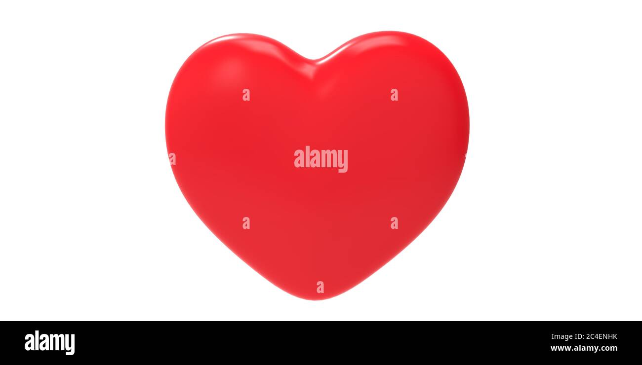 Heart shape with white background - 3D Render image Stock Photo - Alamy