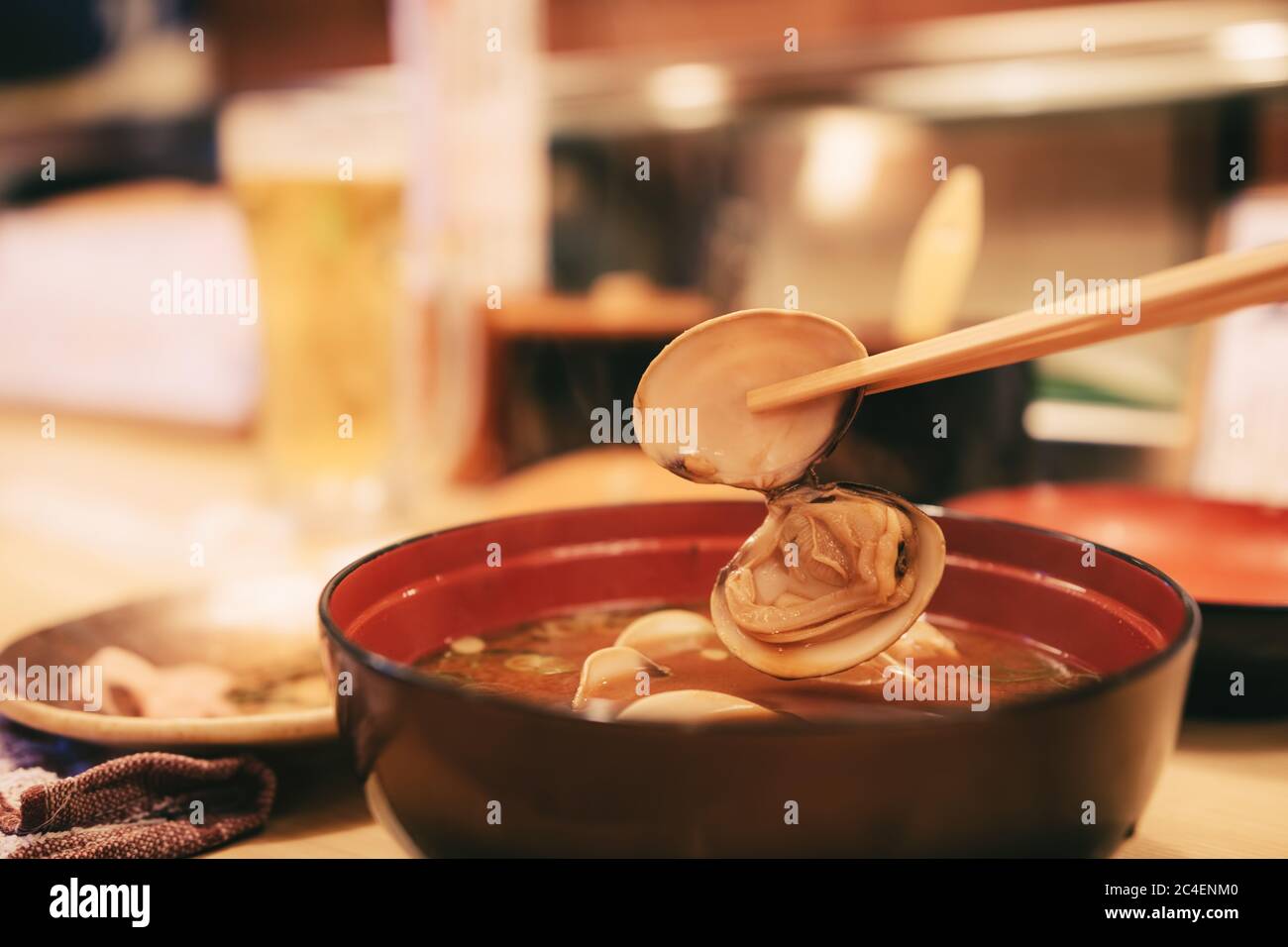 Shijimi clam miso soup in restaurant Stock Photo - Alamy
