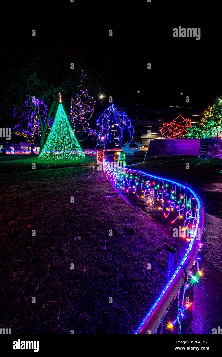 Christmas illumination at Night Stock Photo - Alamy