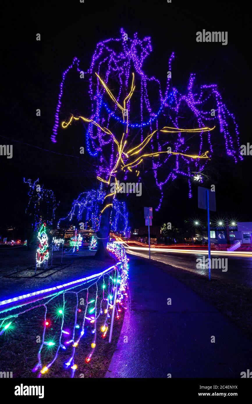 Christmas illumination at Night Stock Photo - Alamy