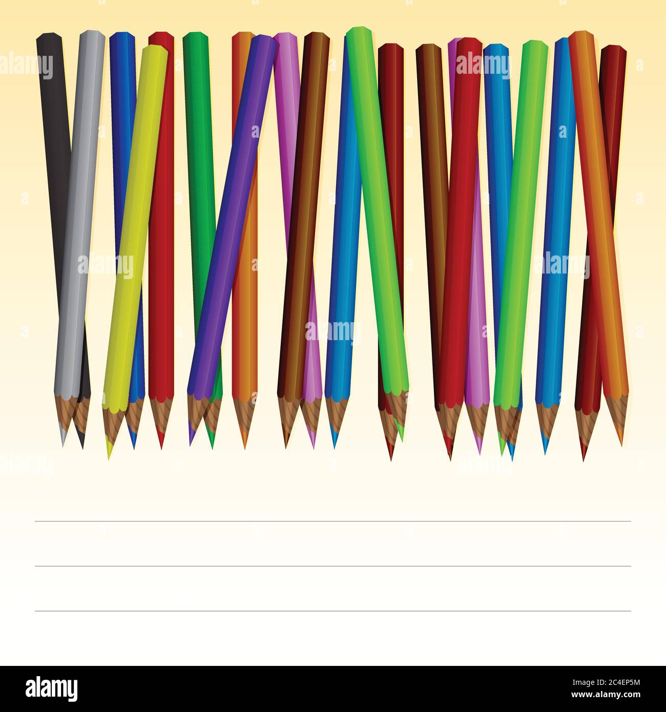 Set of colored pencils with space for text. Vector illustration Stock ...