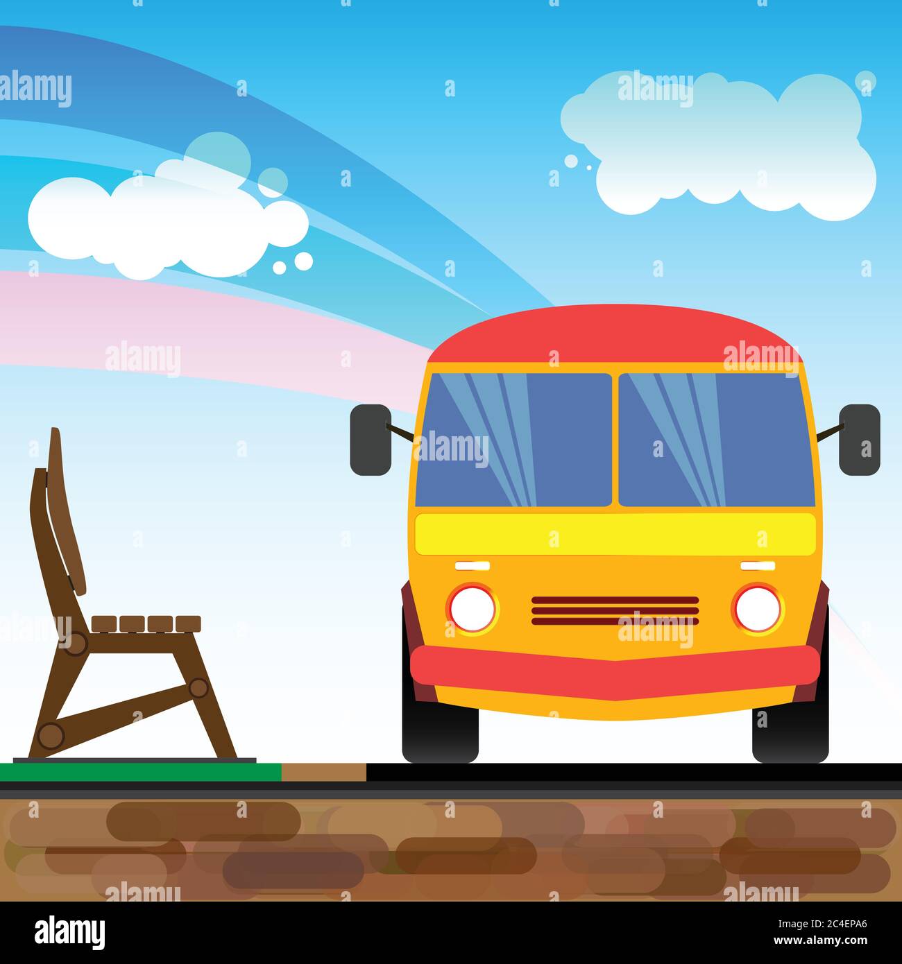 Colored minivan on a background of iridescent sky Stock Vector Image ...