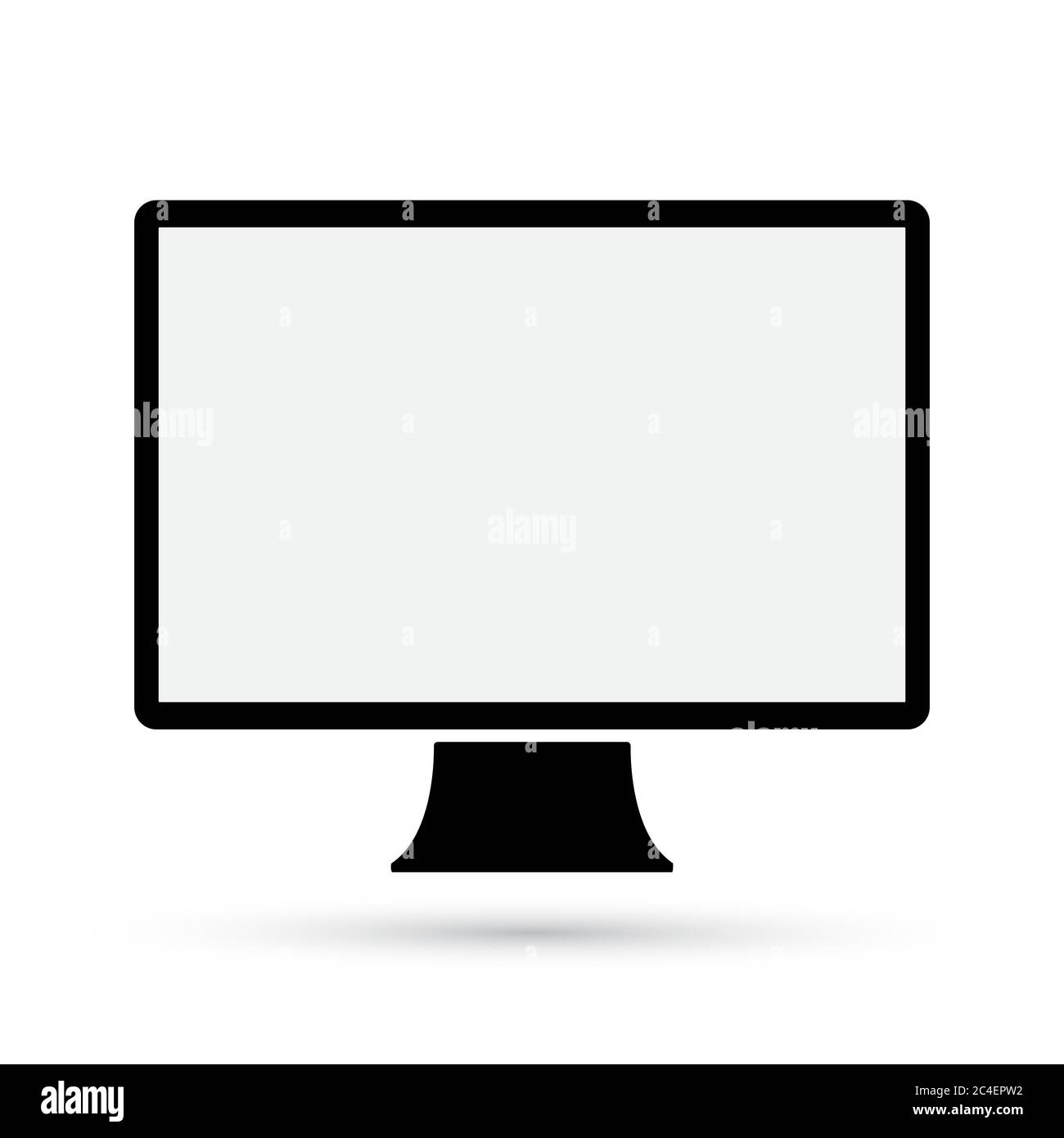 Computer Monitor icon. Black Computer Display isolated. Vector illustration Stock Vector Image ...
