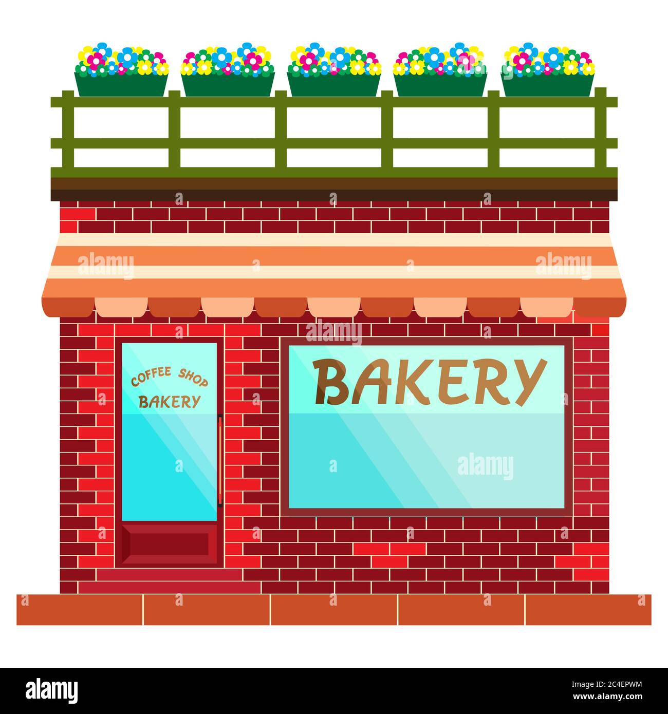 Concept of vector cartoon bakery and coffee shop Stock Vector Image ...