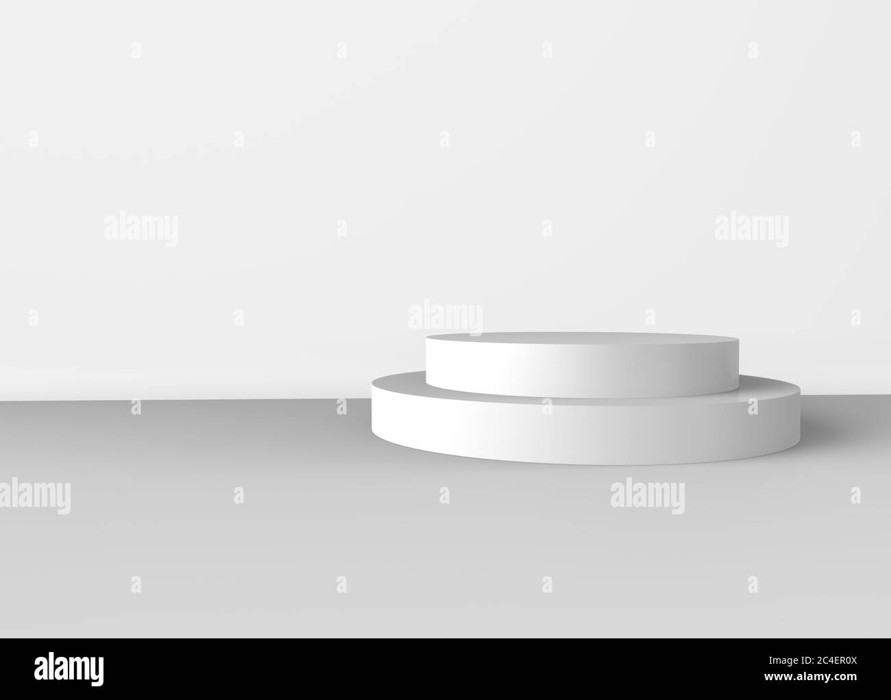3D render designs of white color stage on the ground Stock Photo - Alamy