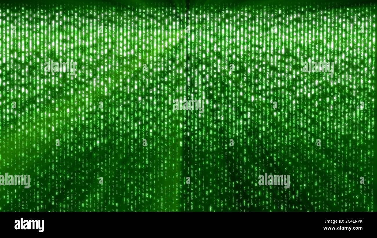 Dynamic green digital matrix code hi-res stock photography and images - Alamy