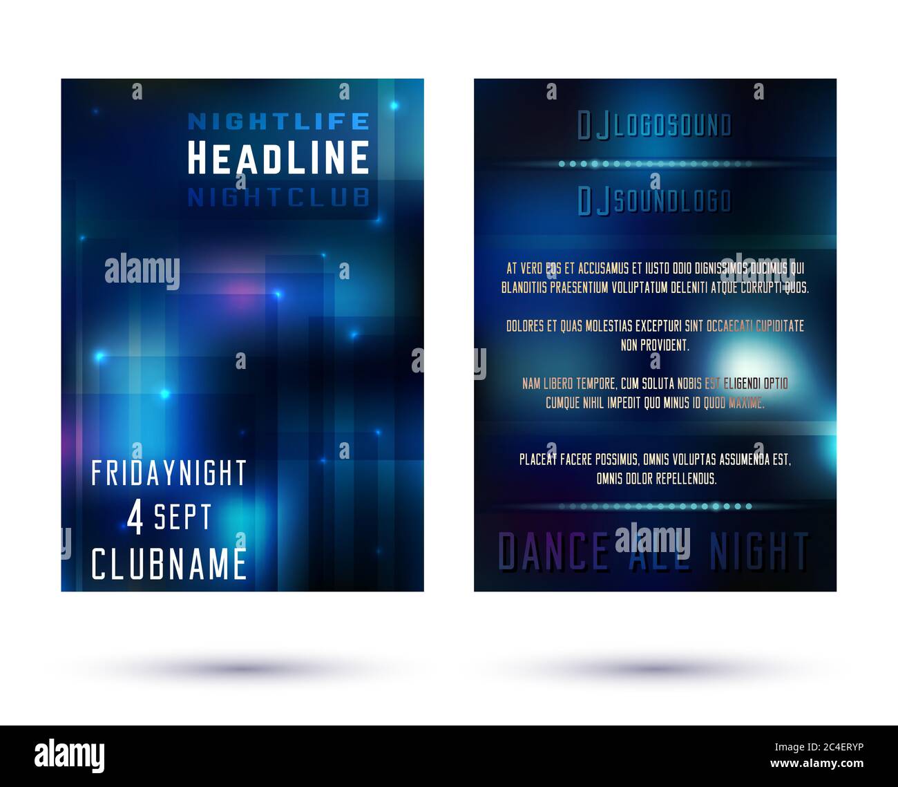 Night club brochure template. Party flyer or poster. Vector ...