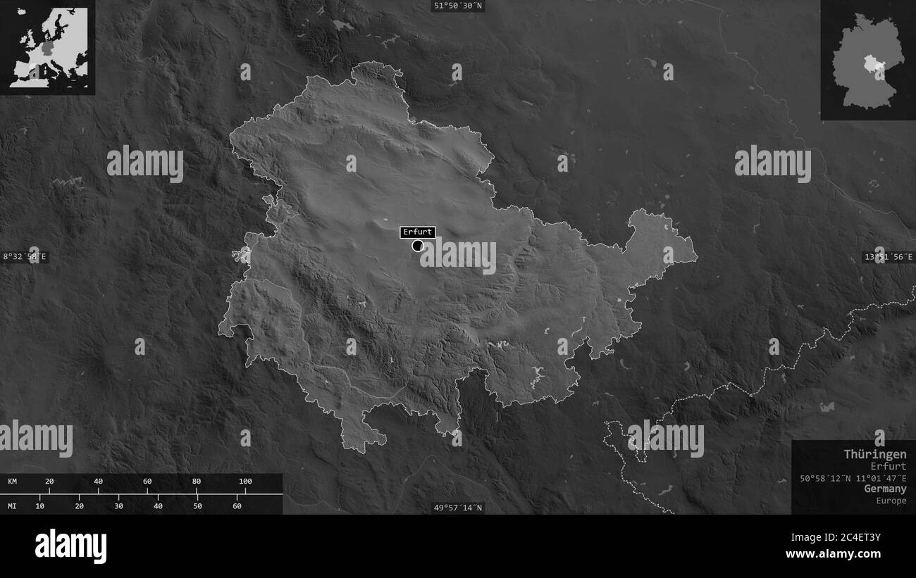 Thuringen map Black and White Stock Photos & Images - Alamy