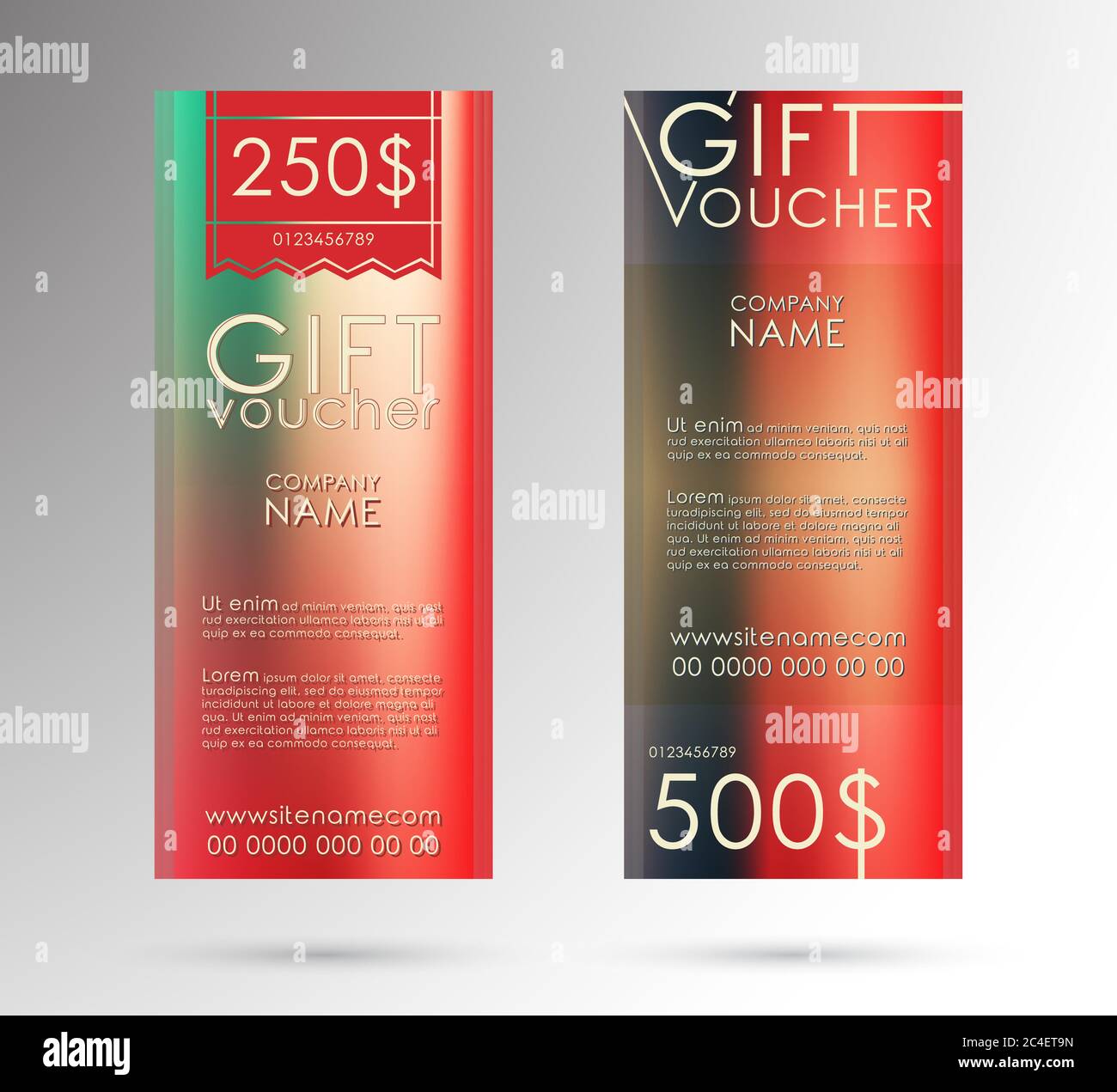 Gift voucher template. Trendy simple flyer design. Vector illustration ...