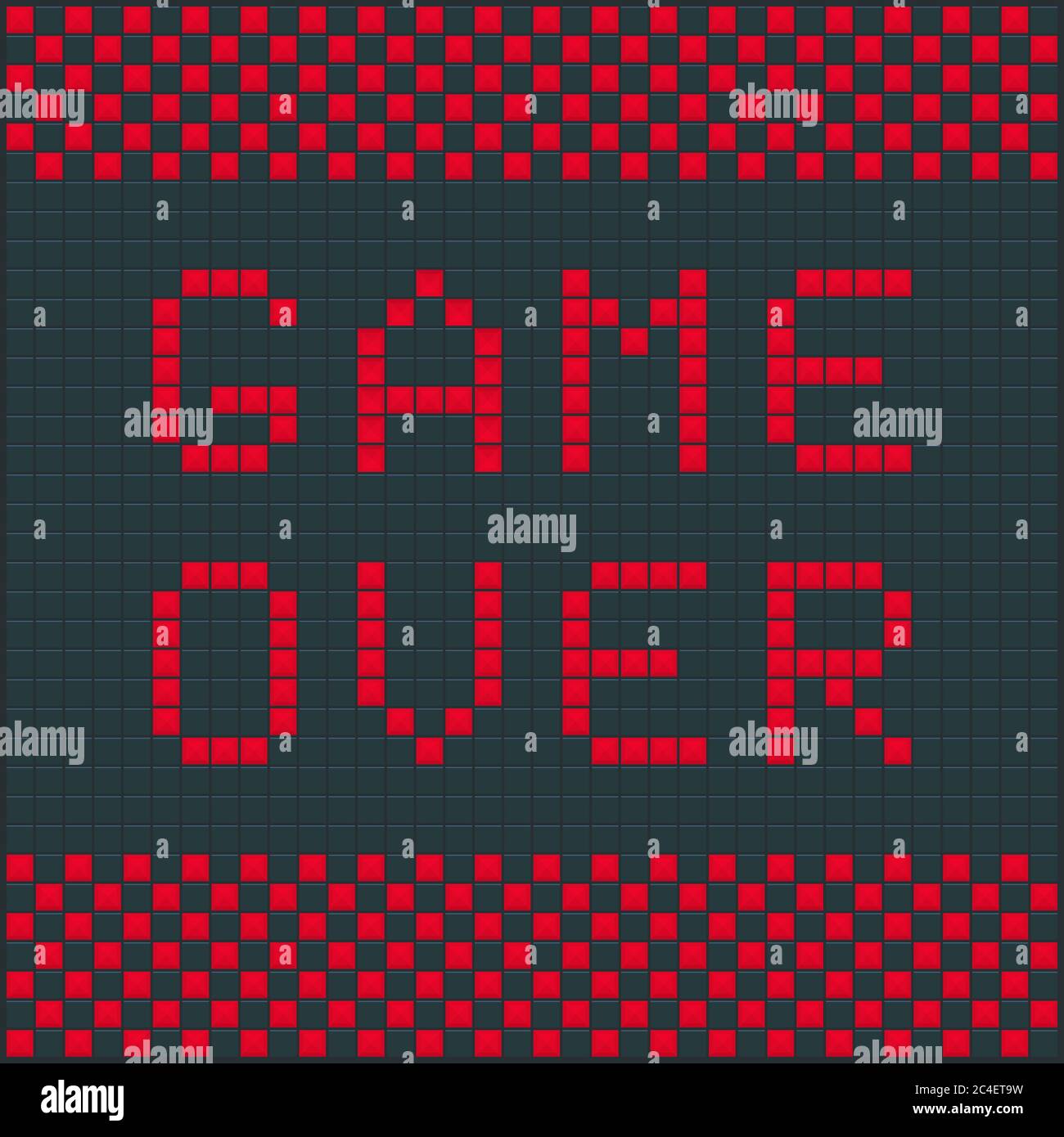 Game over. Old video game square template. Brick game pieces. Vector ...