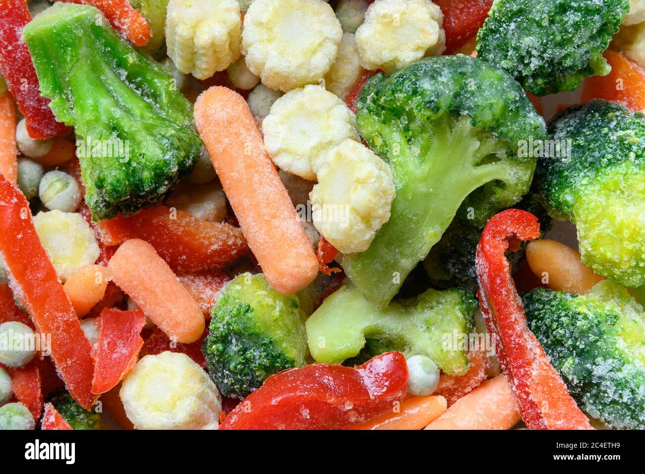 Frozen colorful vegetables. Abstract pattern. Food background Stock ...