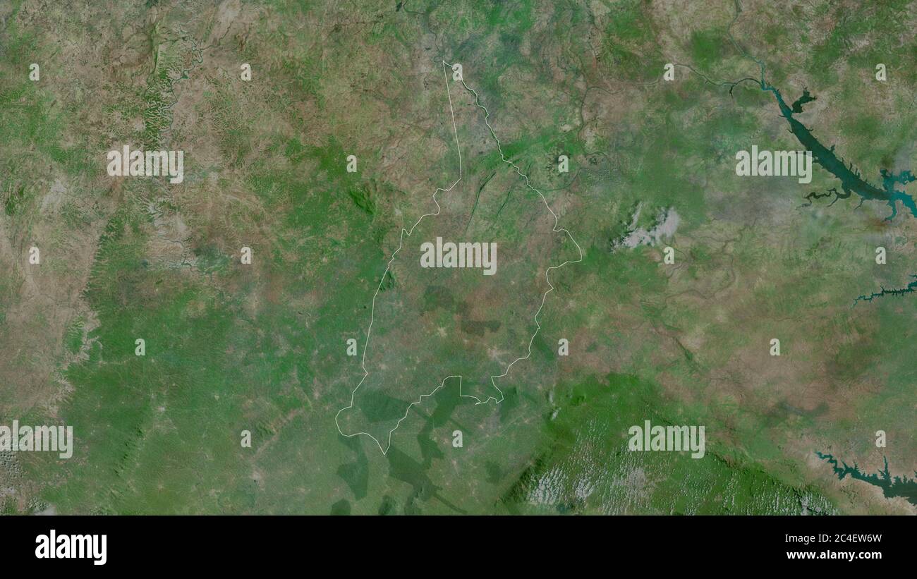 Bono, region of Ghana. Satellite imagery. Shape outlined against its ...