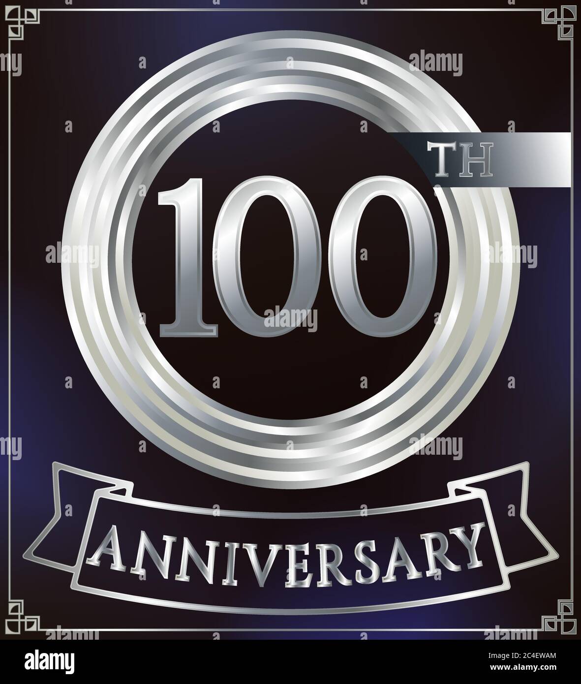 Ribbon 100 logo number hi-res stock photography and images - Alamy