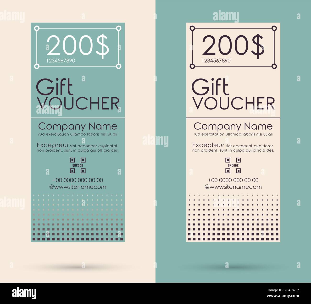 Gift voucher template. Trendy simple flyer design. Vector illustration ...