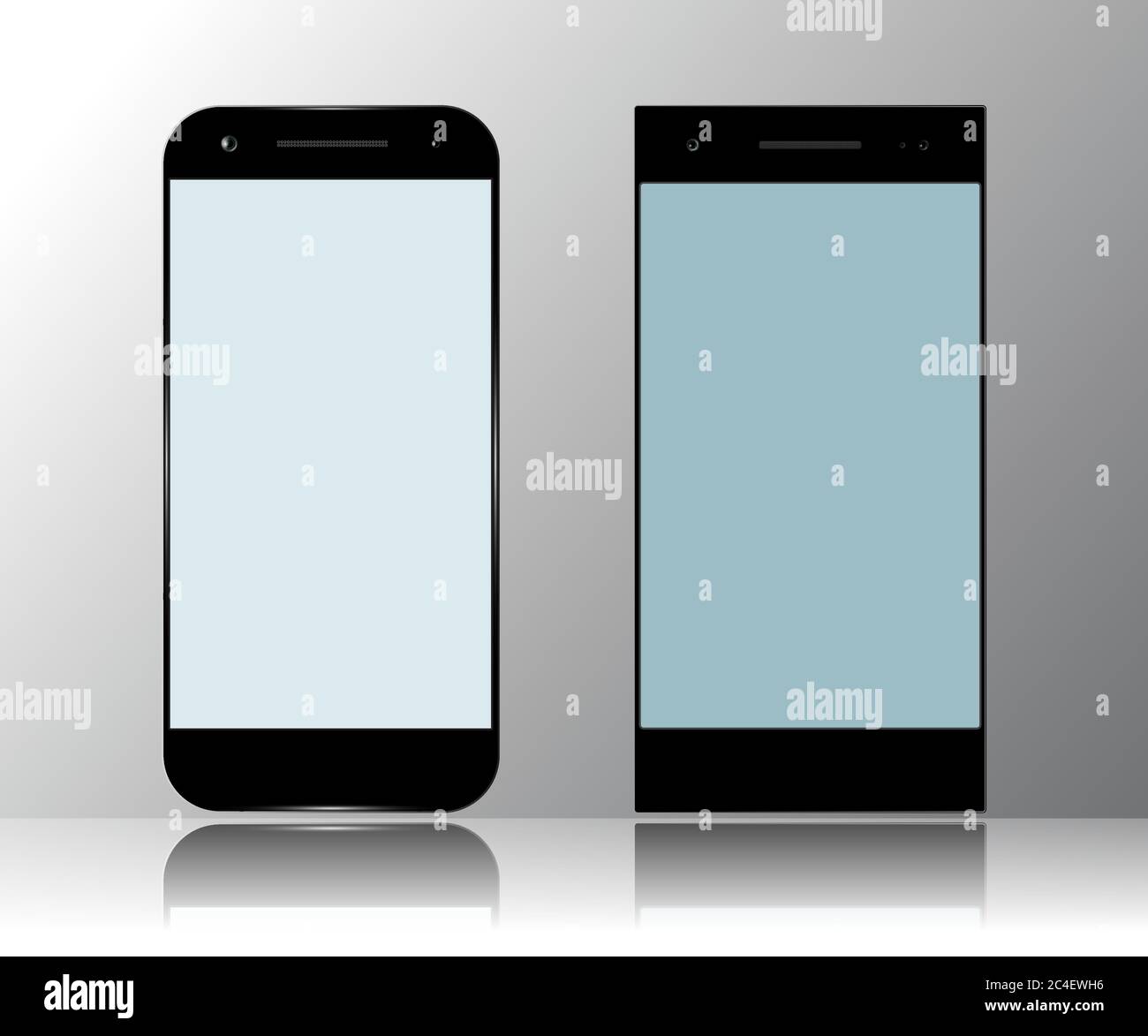 Smartphone Isolated. Mockup Design Mobile Phone. Two Smart Phone ...