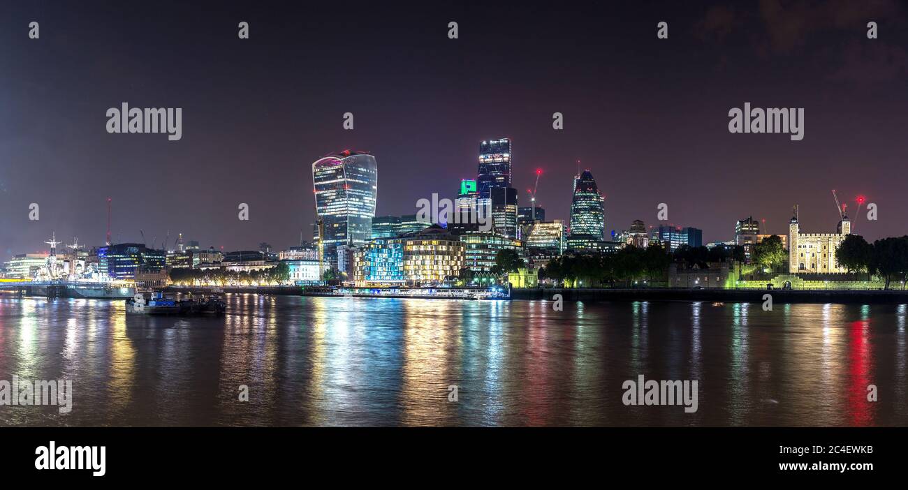 Cityscape of London in a beautiful summer night, England, United ...