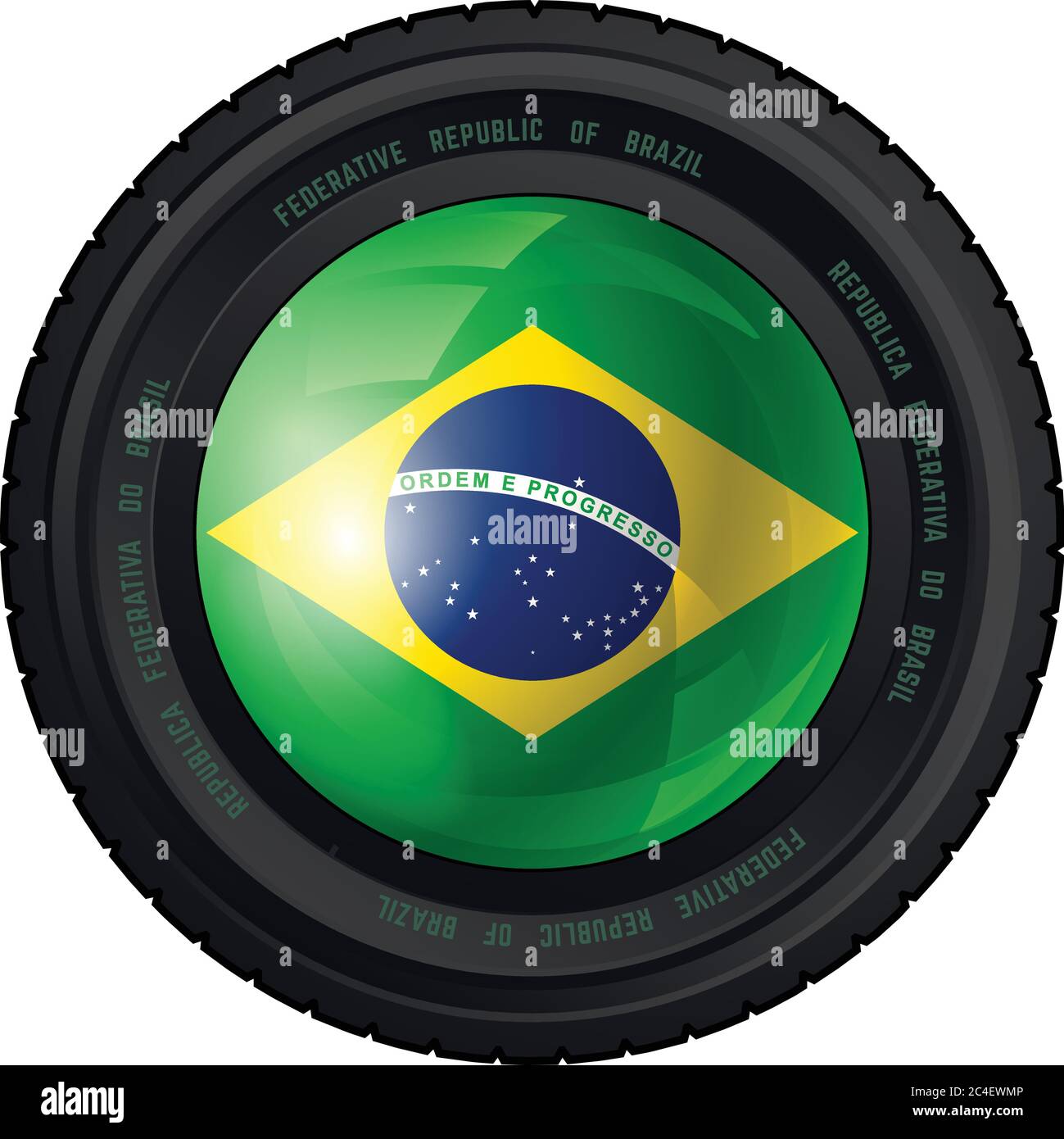 Camera Lens with Federative Republic of Brazil Flag. Vector design ...