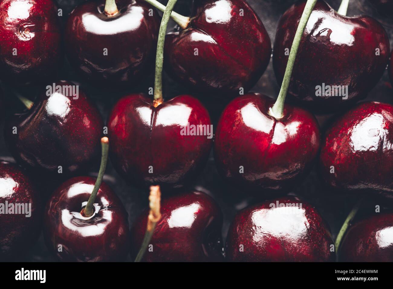 Macro of Fresh cherries Stock Photo - Alamy