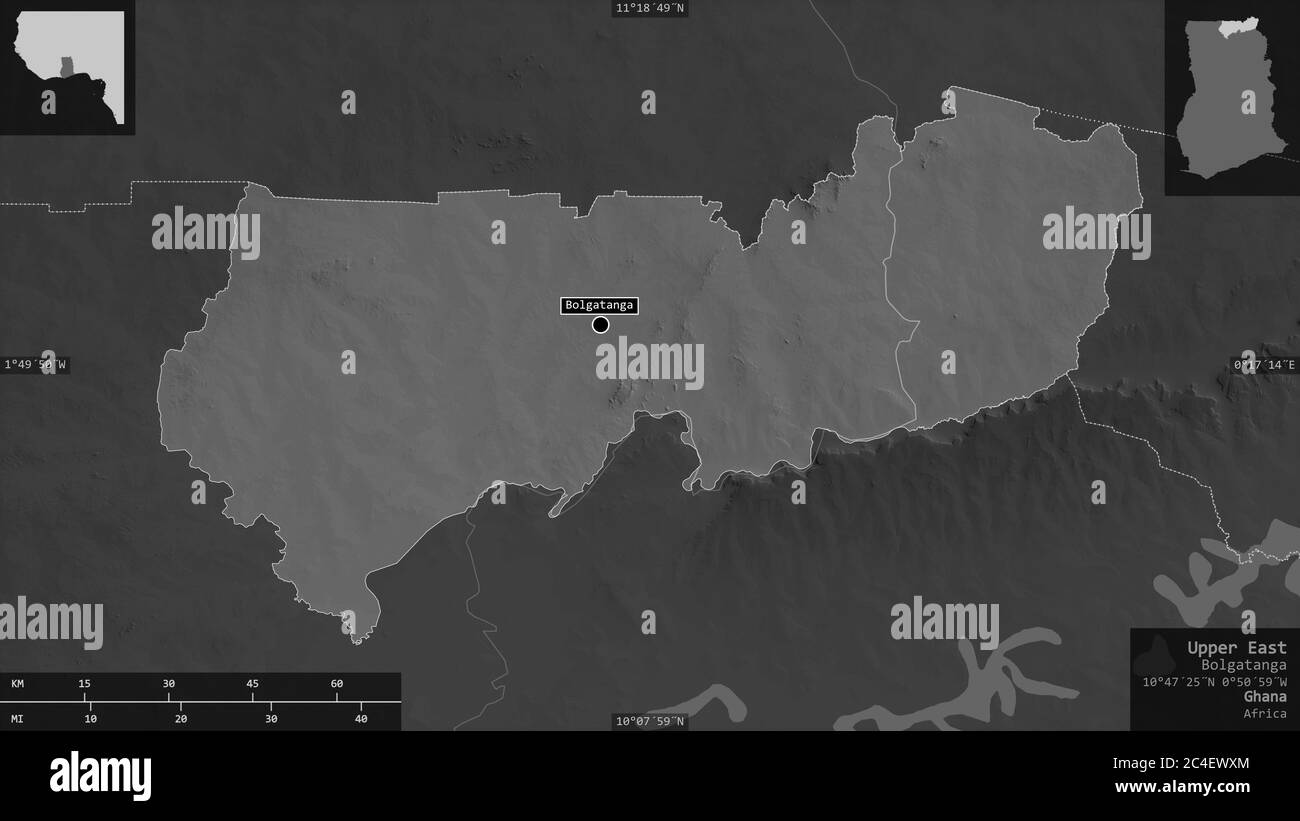 Upper east outline map Black and White Stock Photos & Images - Alamy