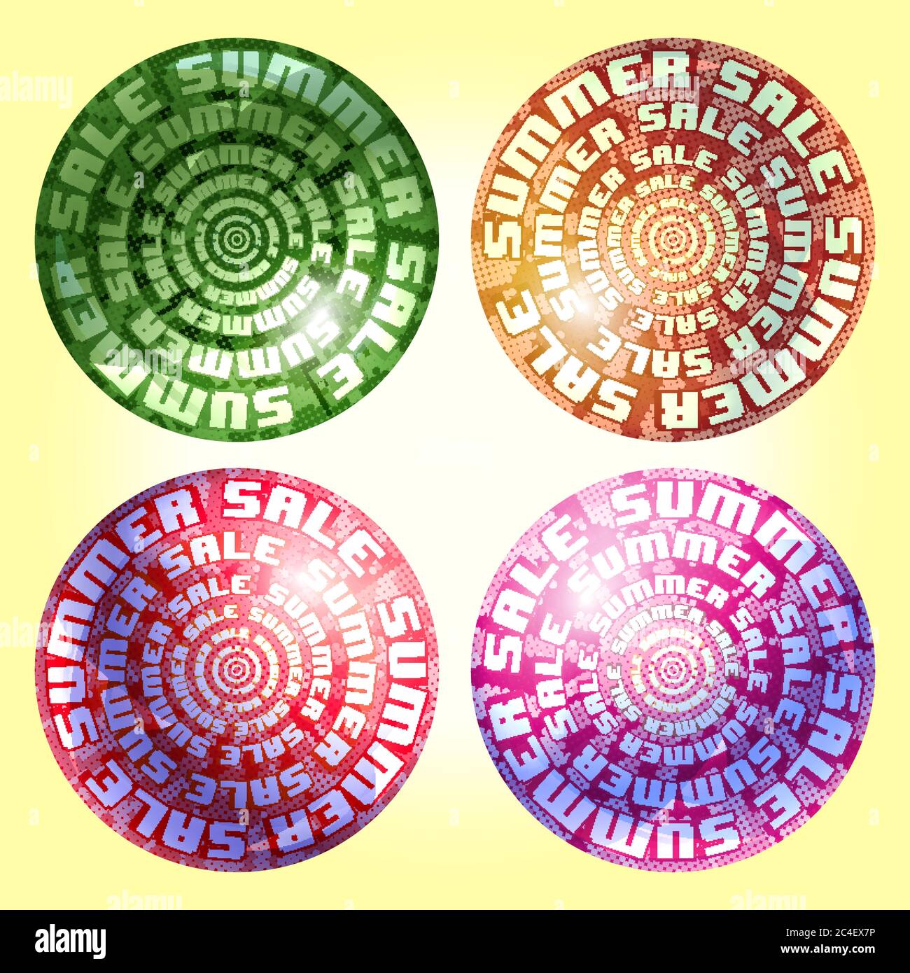 Abstract stickers with Summer Sale information. Vector illustration ...