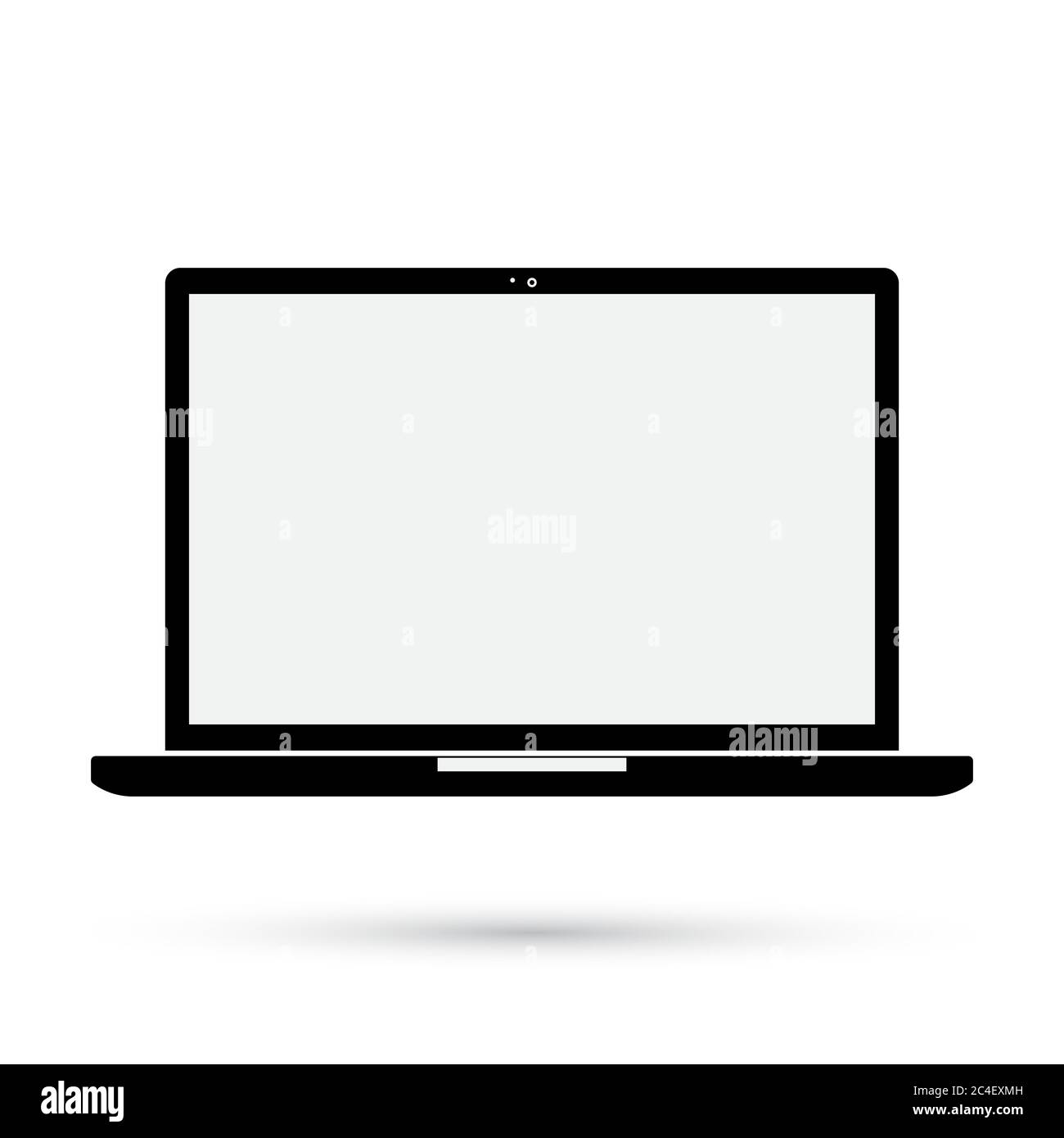 Computer Laptop icon. Black Notebook isolated. Vector illustration ...