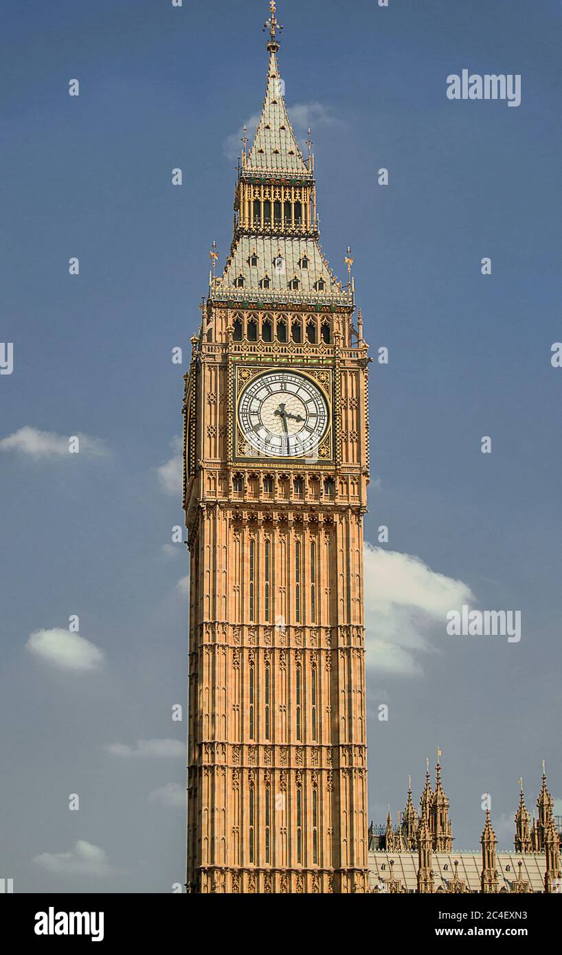 Big Ben tower in central London Stock Photo - Alamy