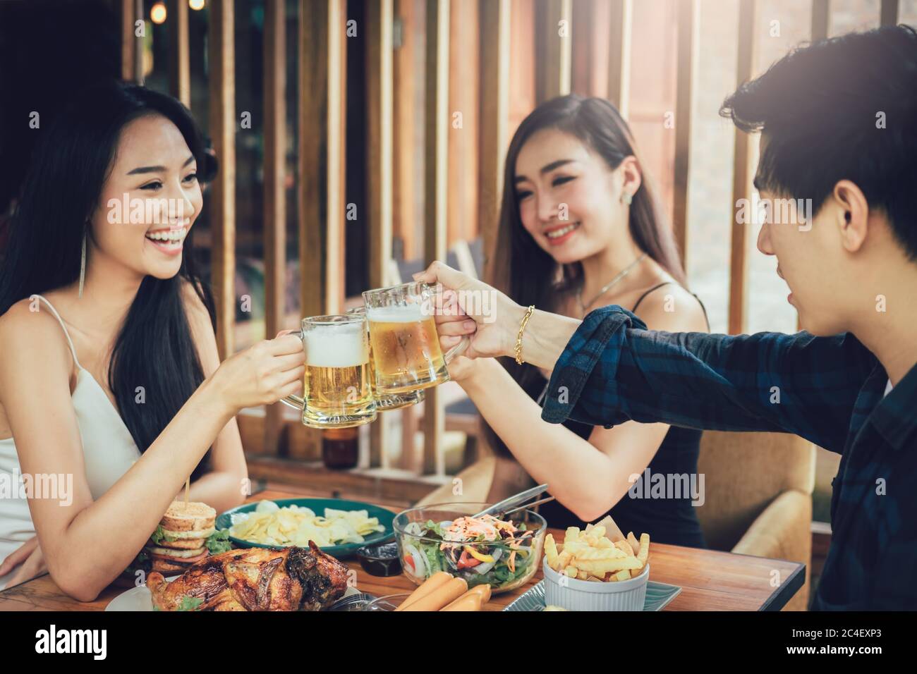 Asian beer cheering restaurant hi-res stock photography and images - Alamy