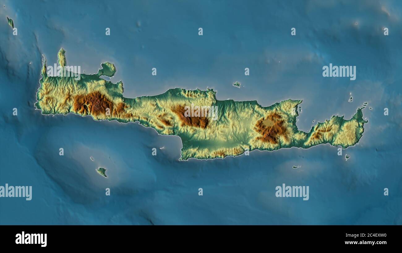 Map of crete relief hi-res stock photography and images - Alamy