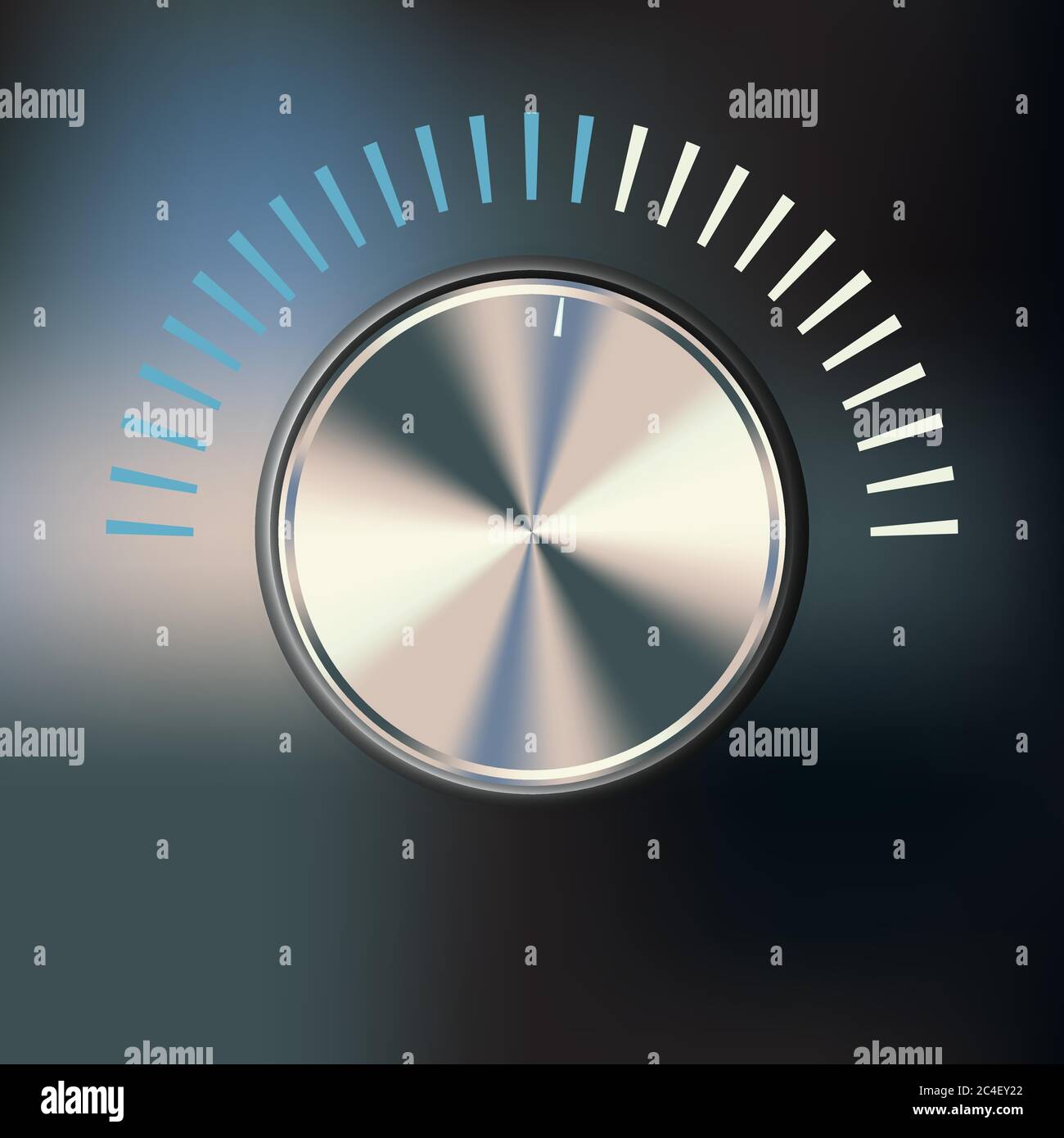 Volume Knob. Metallic Button isolated on gradient mesh background ...