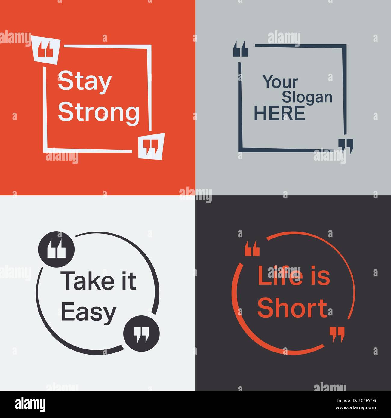 Quote square set. Quote Bubble Box with various slogan. Vector ...