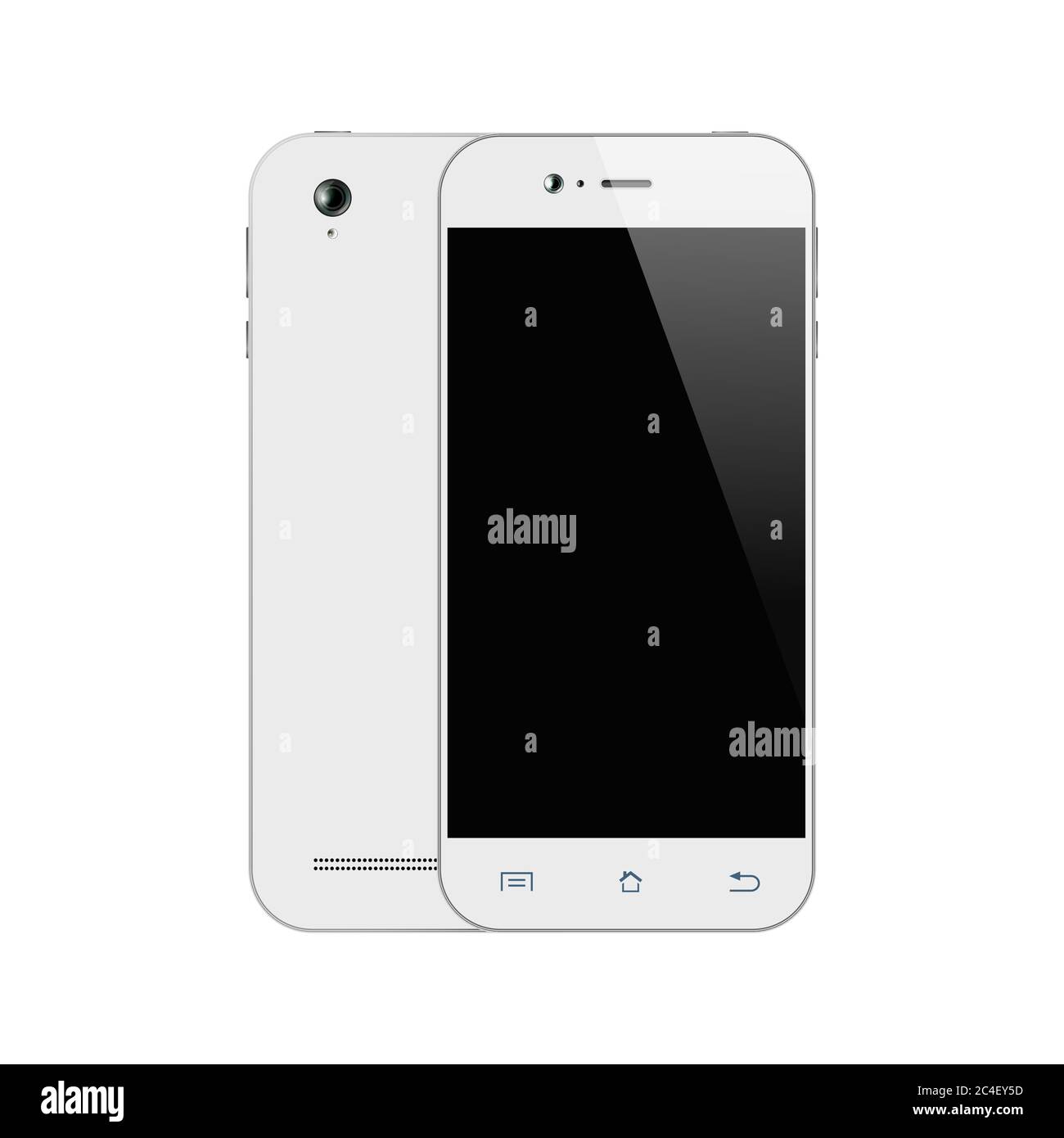 Vector Smart phones isolated. White Smartphone. Front and Back view ...