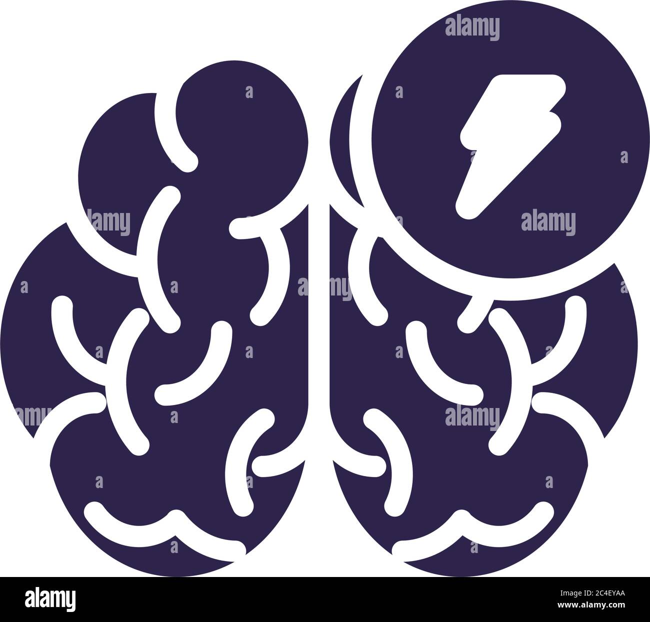 brain human with power ray silhouette style icon vector illustration ...