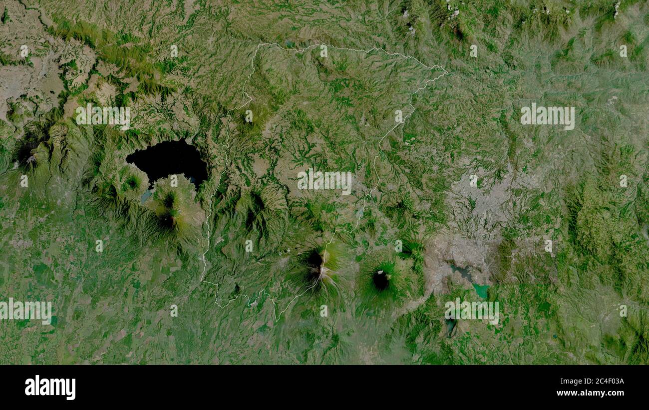 Chimaltenango, department of Guatemala. Satellite imagery. Shape ...