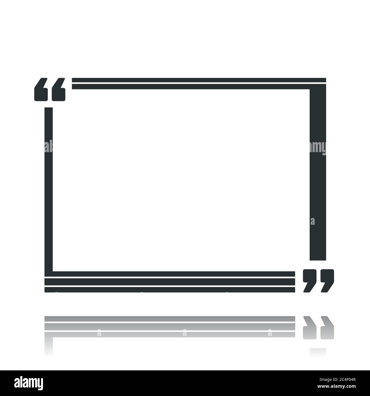 Quote Square Speech Box Text Bubble Template. White Background. Vector ...