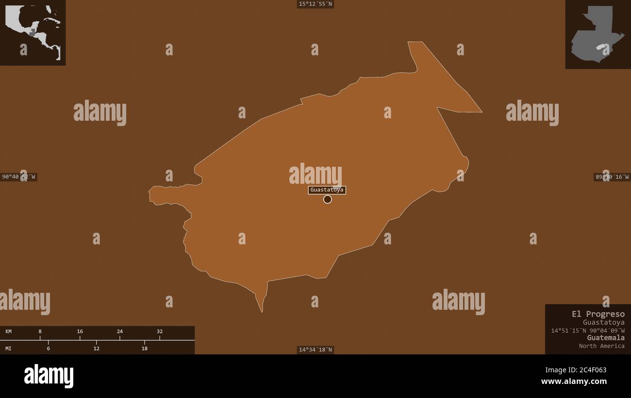 El Progreso, department of Guatemala. Patterned solids with lakes and ...