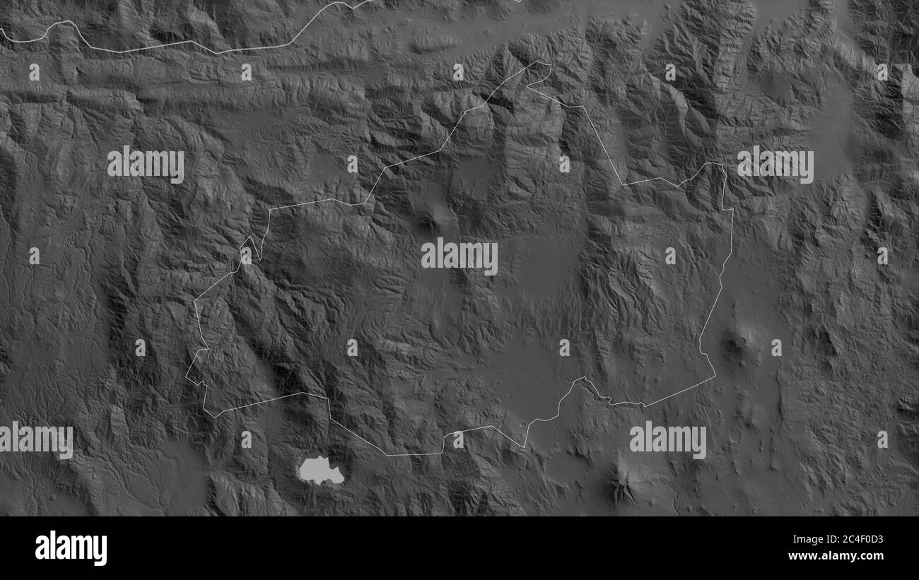 Jalapa, department of Guatemala. Grayscaled map with lakes and rivers ...