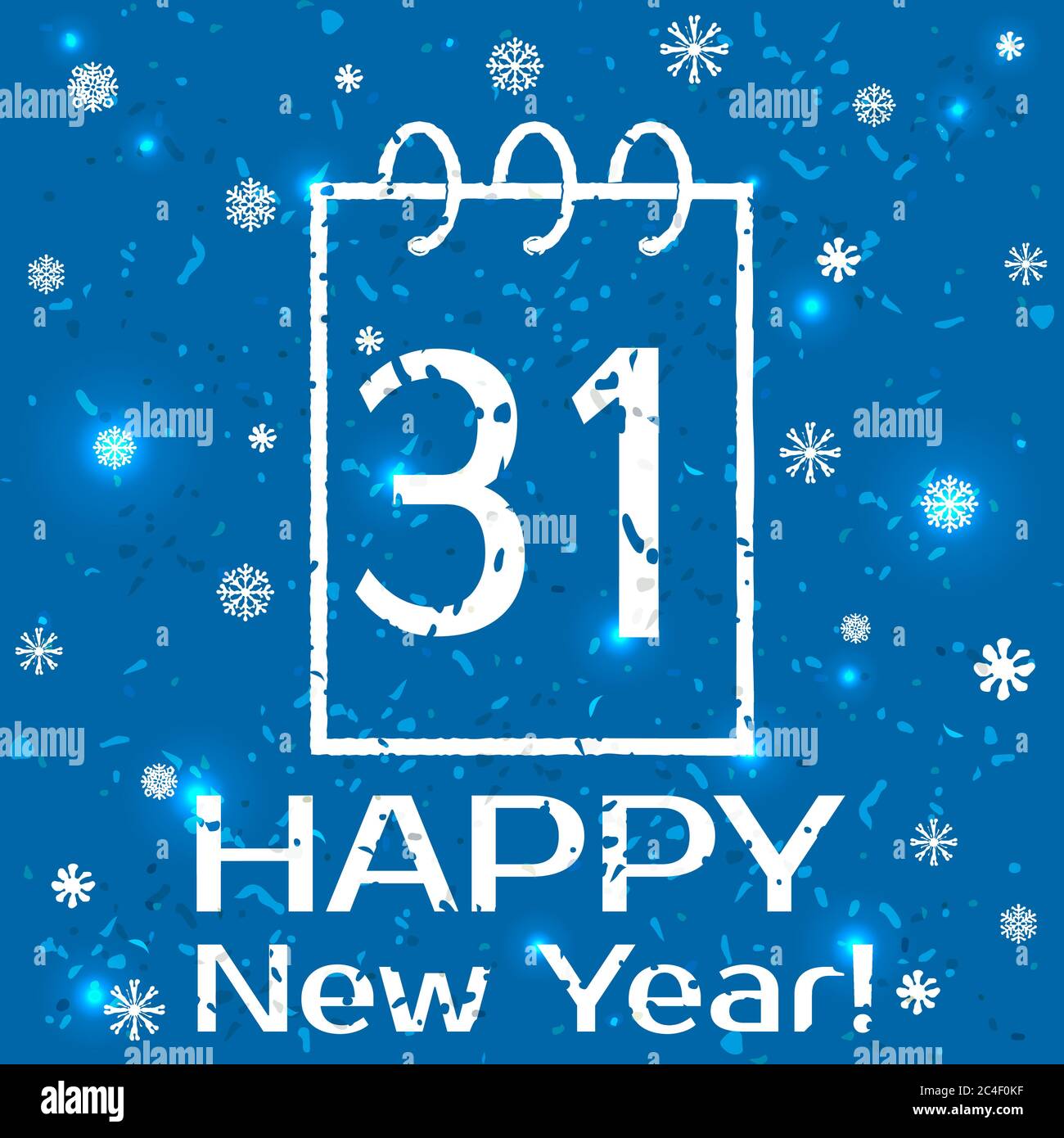Calendar icon 31 december New Year. Vector grunge illustration Stock ...
