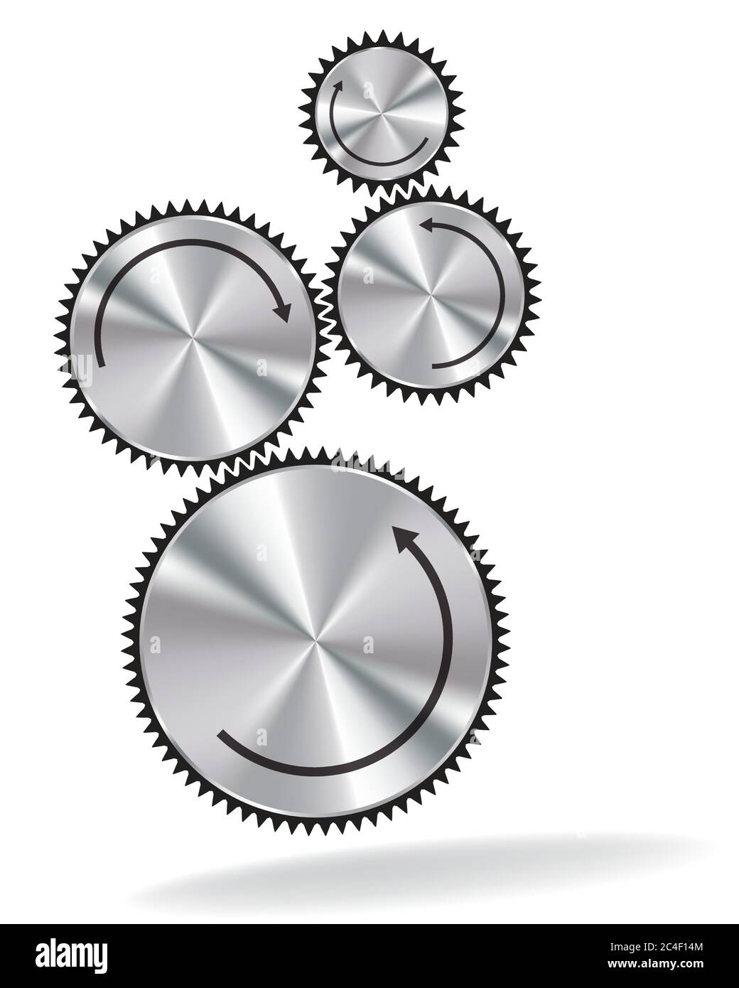 Metal gear wheels on white background. Vector illustration Stock Vector ...