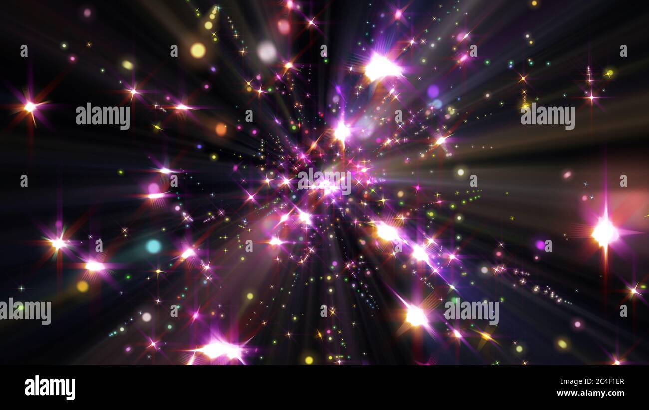 magic color stars light explosion in space Stock Photo - Alamy