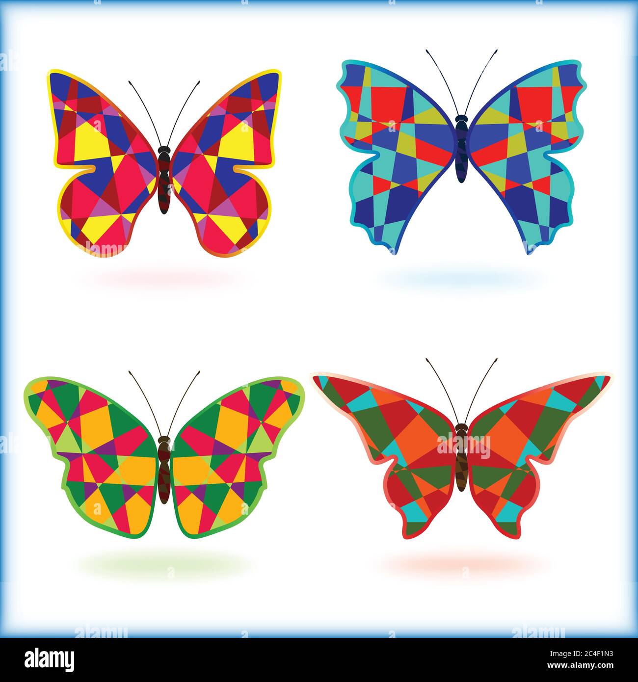 Set of abstract images of a butterfly. Vector design Stock Vector Image ...