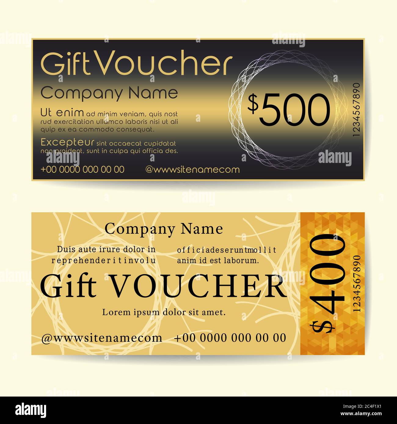 Gift voucher template. Trendy simple flyer design. Vector illustration ...