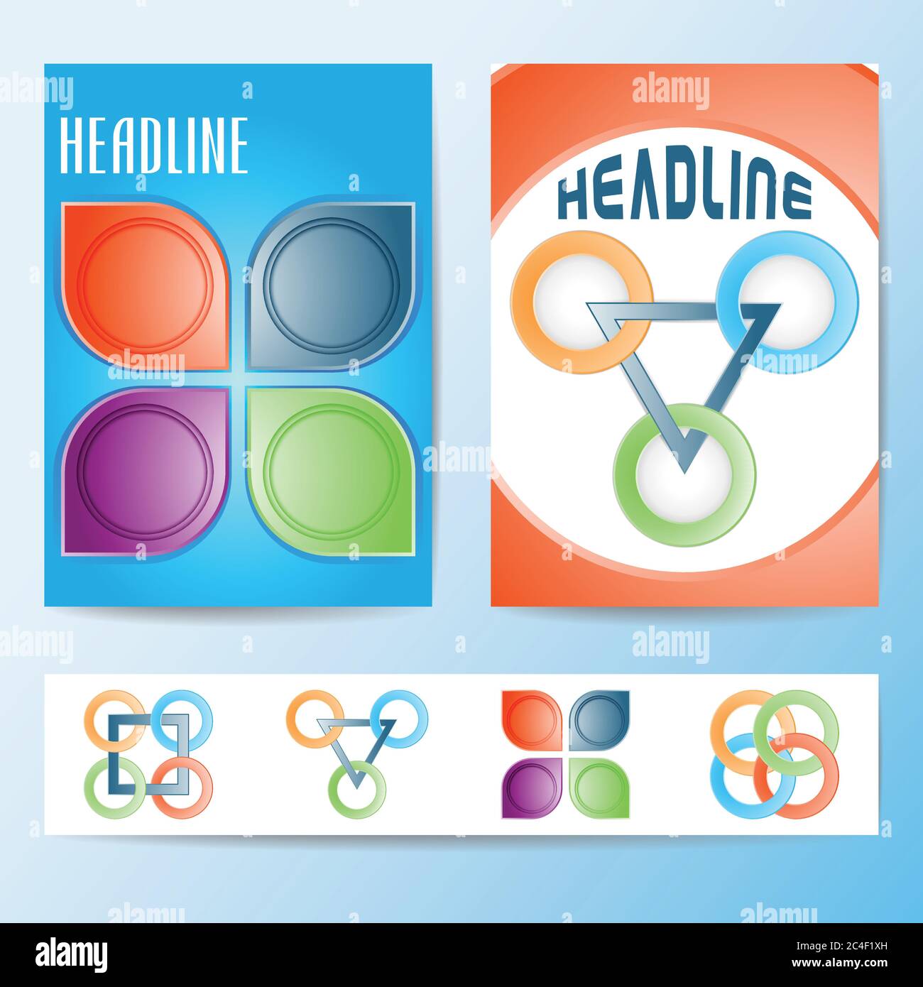 Set of Abstract Brochures, Flyers template. Vector design Stock Vector ...