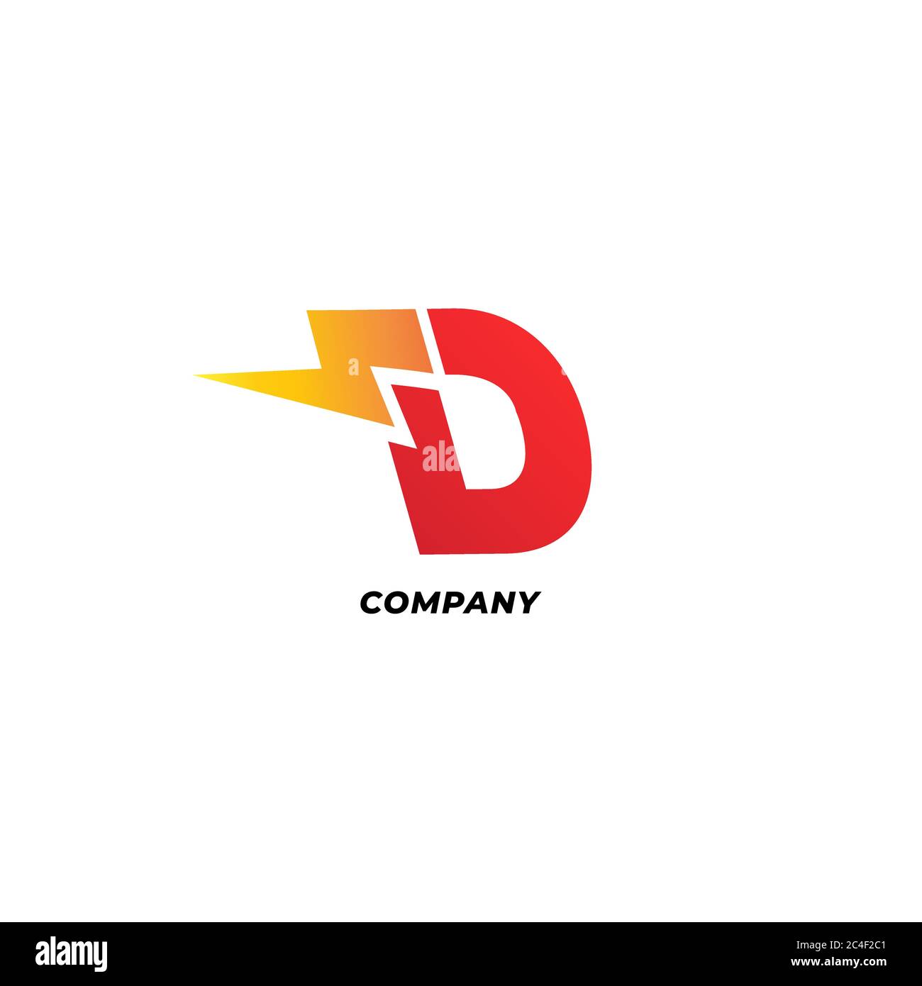 Letter D Initial Logo Design Template. Alphabet with thunder icon logo ...