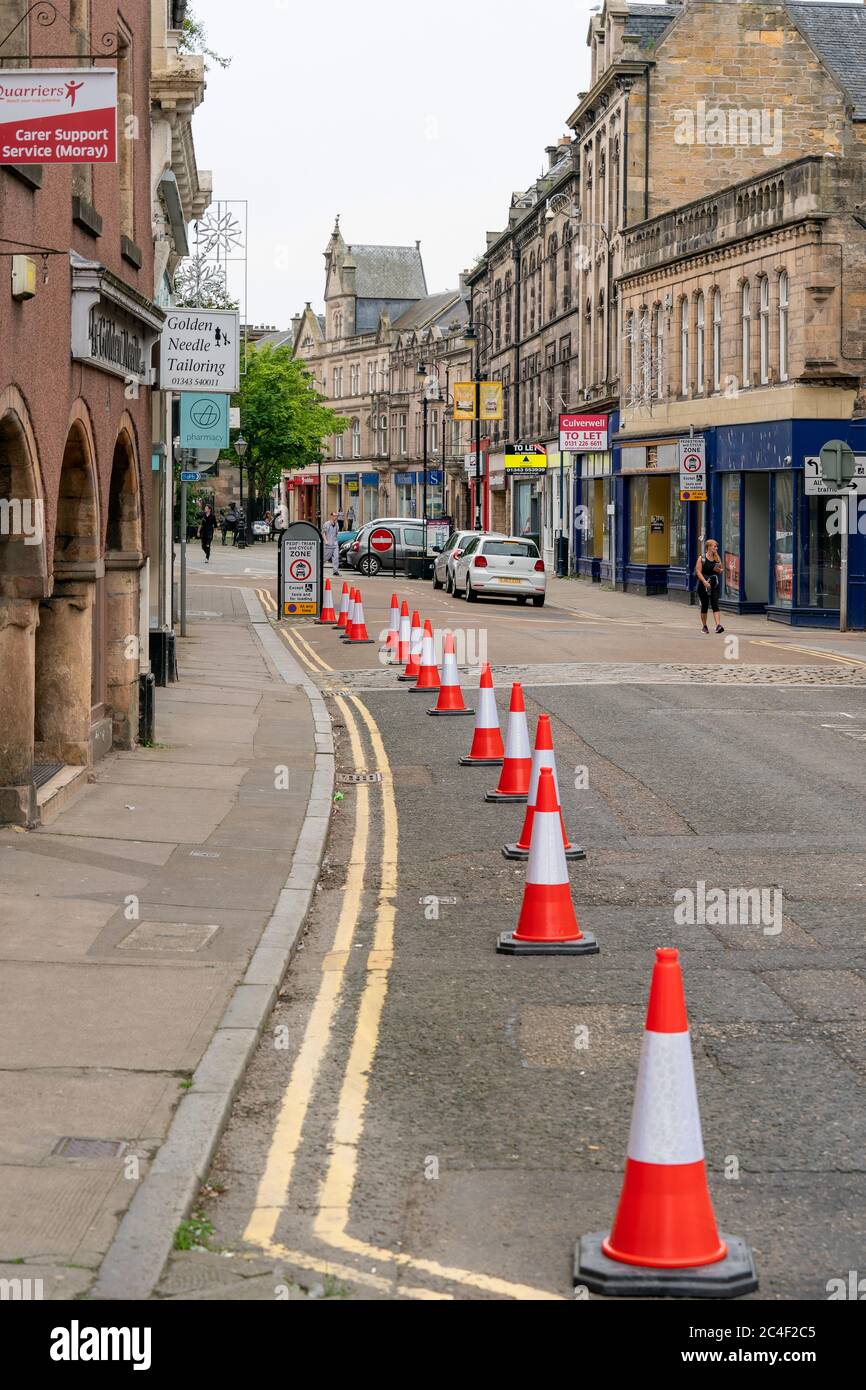 Elgin High Street, Moray, UK. 25th June, 2020. UK. This is a view of ...