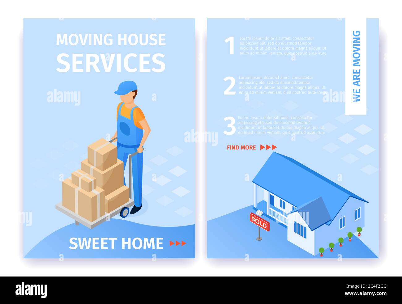 Illustration Set Moving House Services Sweet Home. Scope Transport ...
