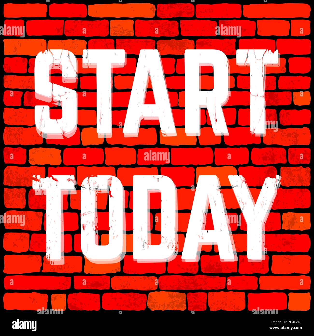 Inspirational motivating quote. Start today. Brick wall vector ...