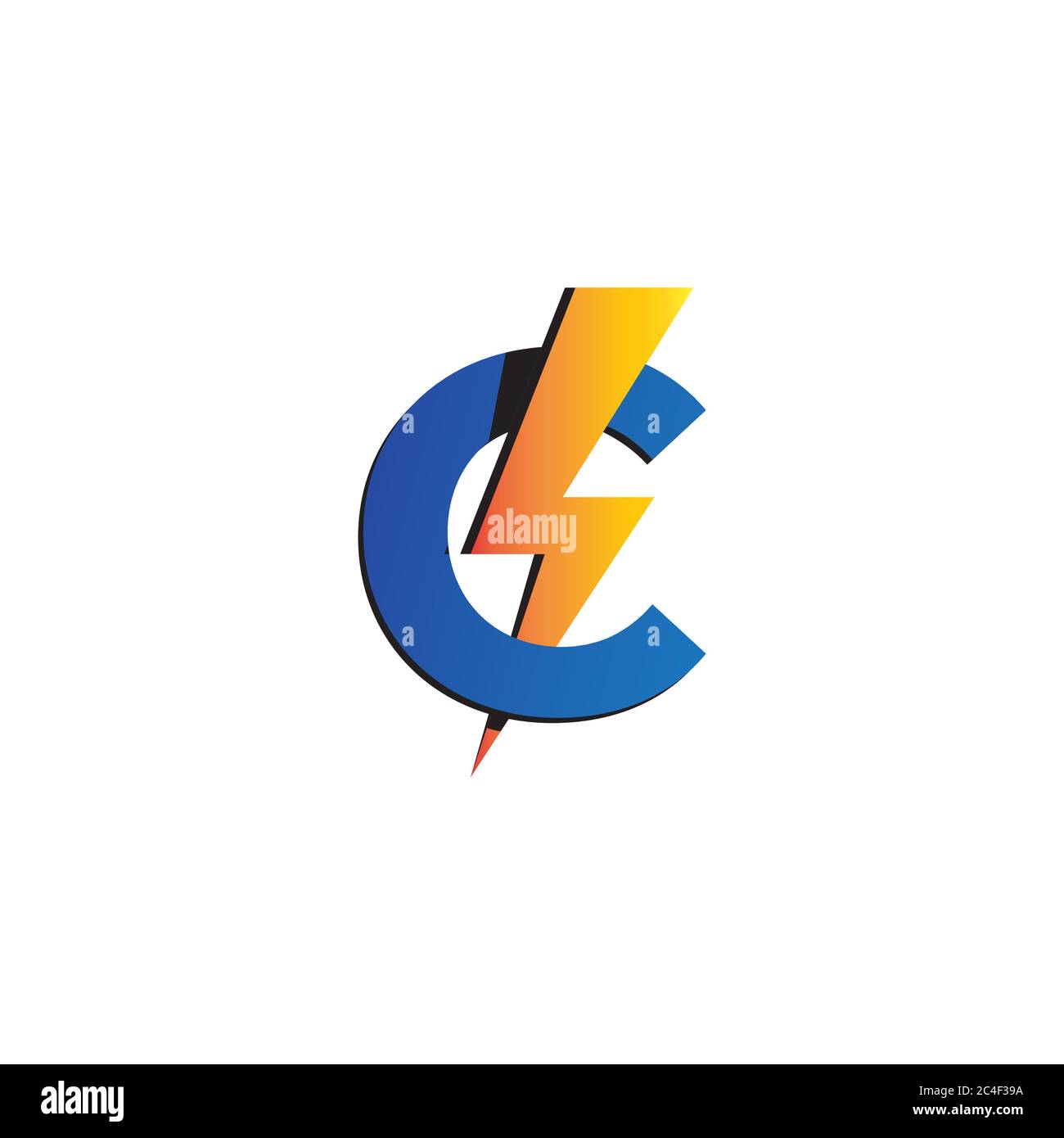 Yellow And Blue Letter C Logo