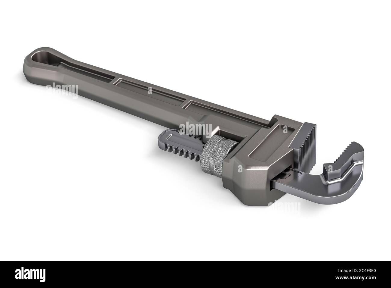 Pipe wrench isolated on white background - 3d render Stock Photo - Alamy