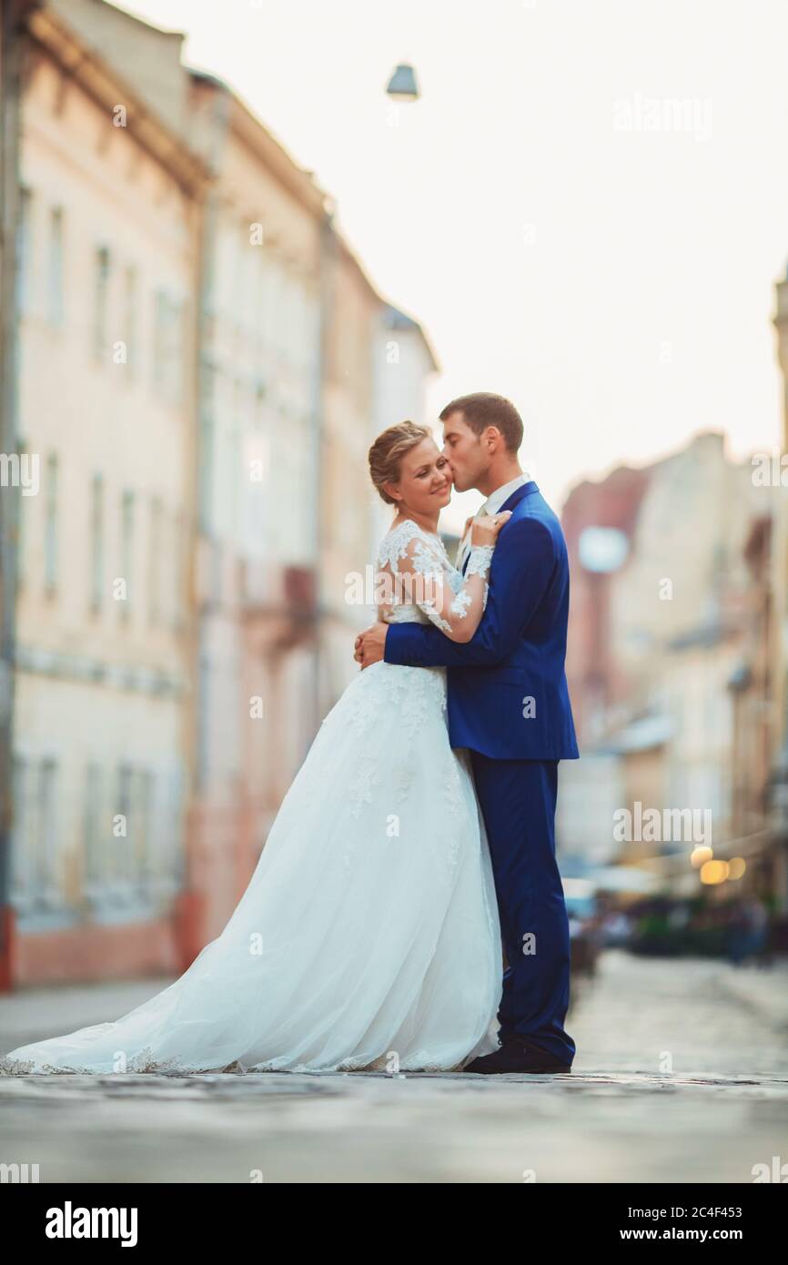 happy romantic young couple celebrating their marriage Stock Photo - Alamy