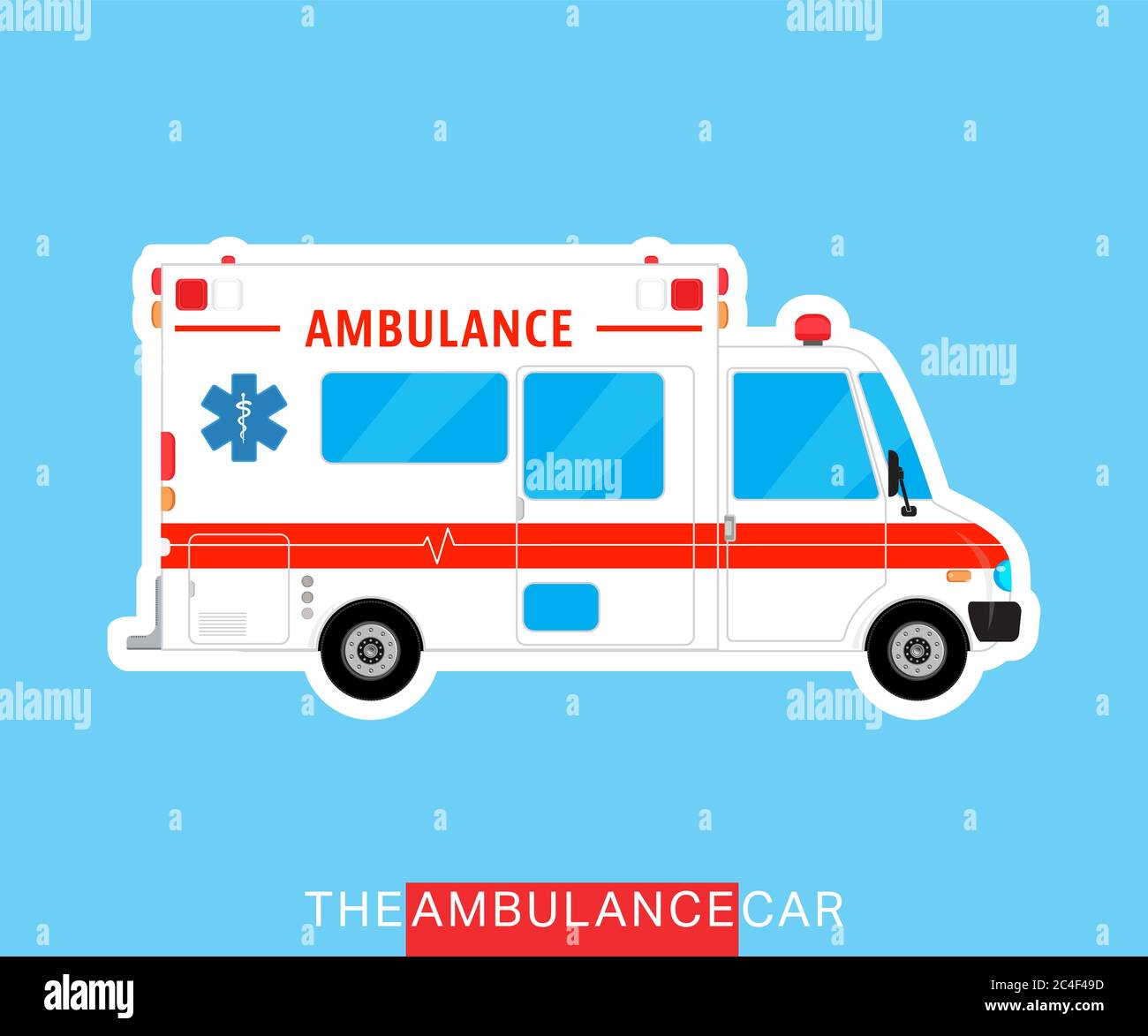 Ambulance car isolated. Medical help bus. Special service vehicle ...